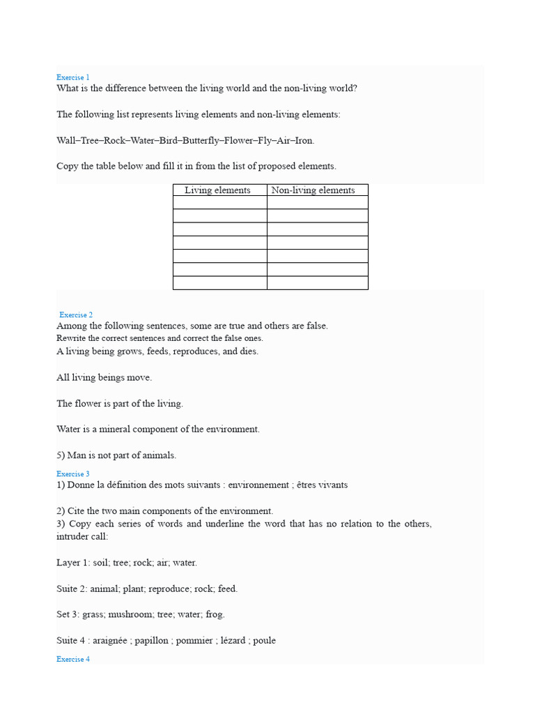 6th grade science exercise | PDF