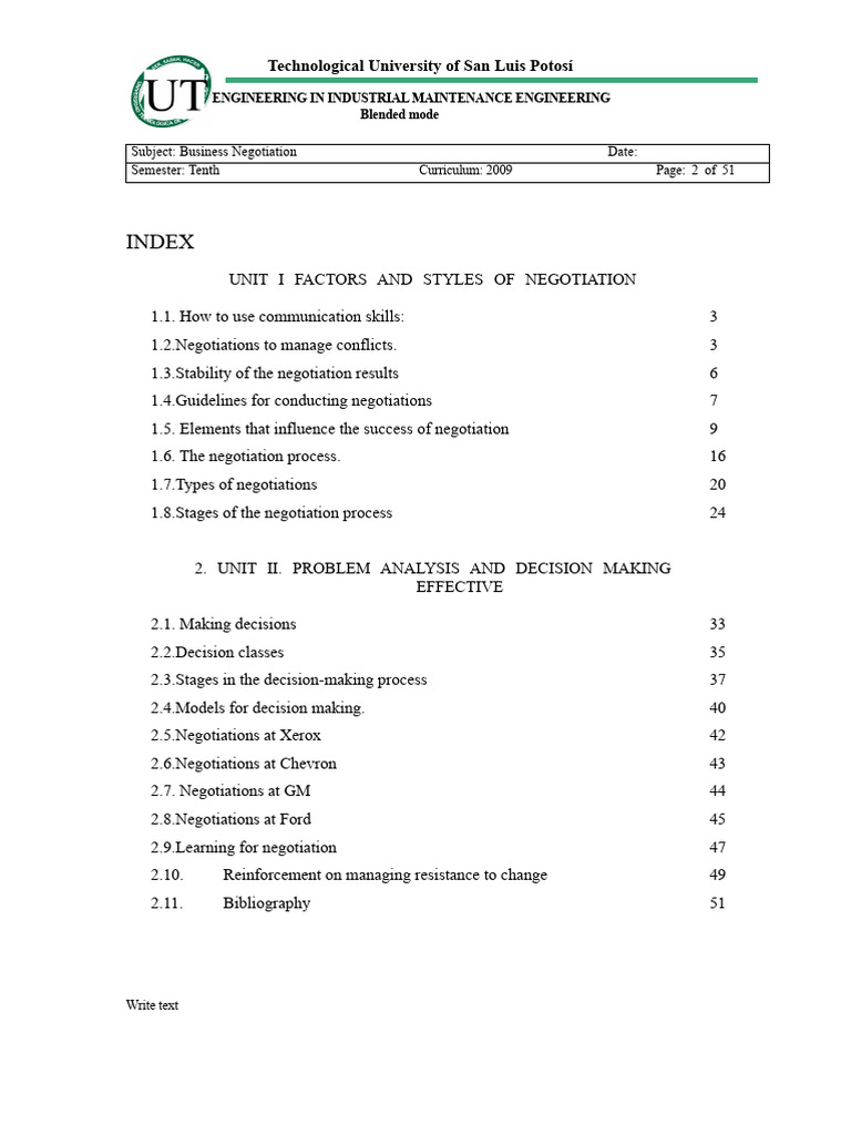 Negotiation Manual UT SanLuis-UNIT II.pdf | PDF | Decision Making ...