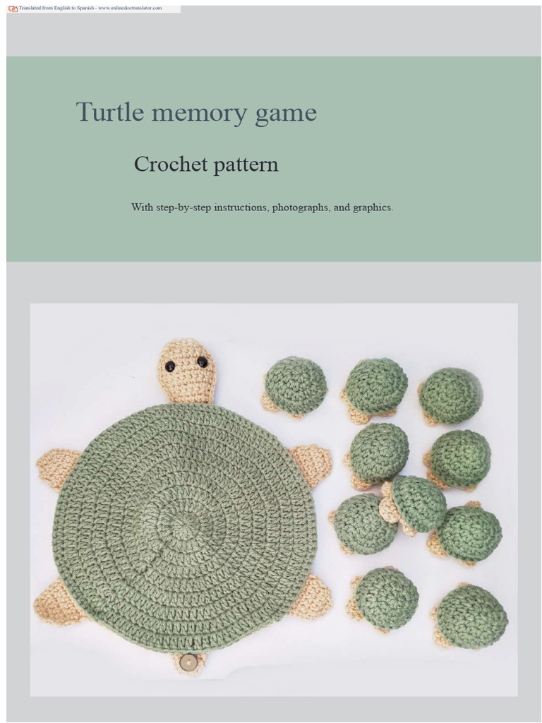Memory Game TURTLE | PDF | Crochet | Textile Arts