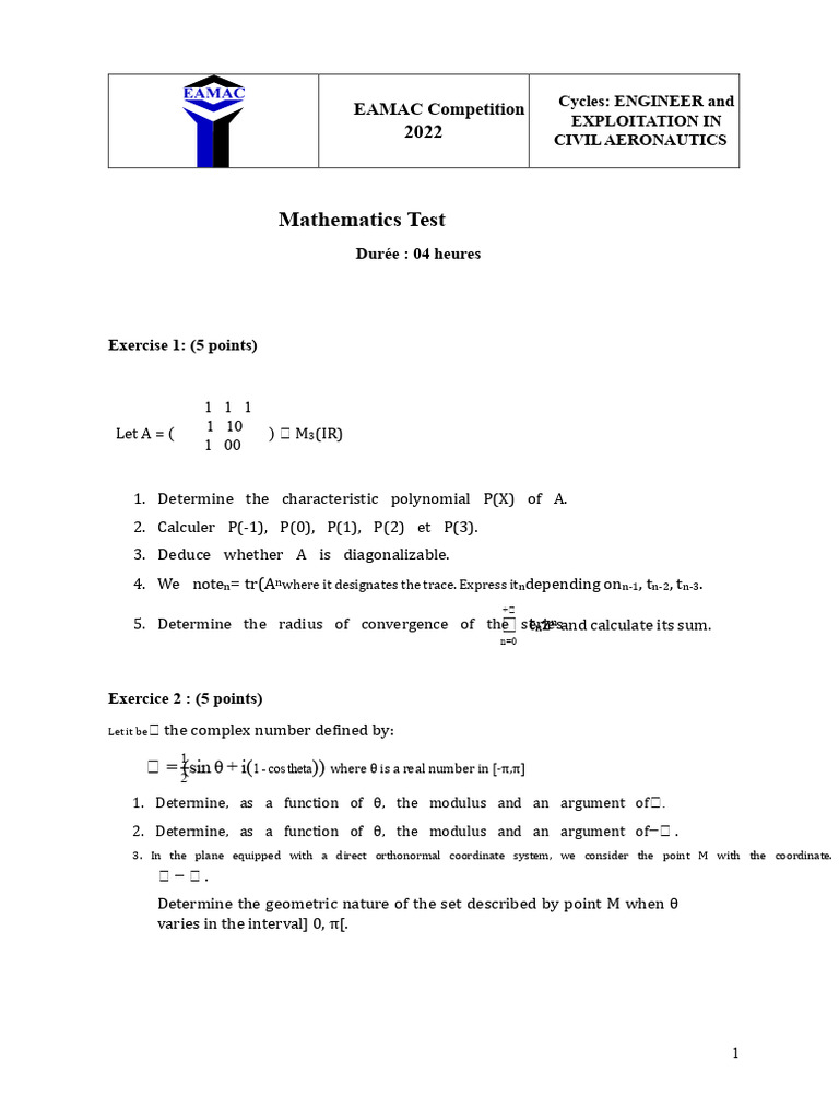 Engineering Mathematics_EAC 2022 | PDF | Function (Mathematics ...