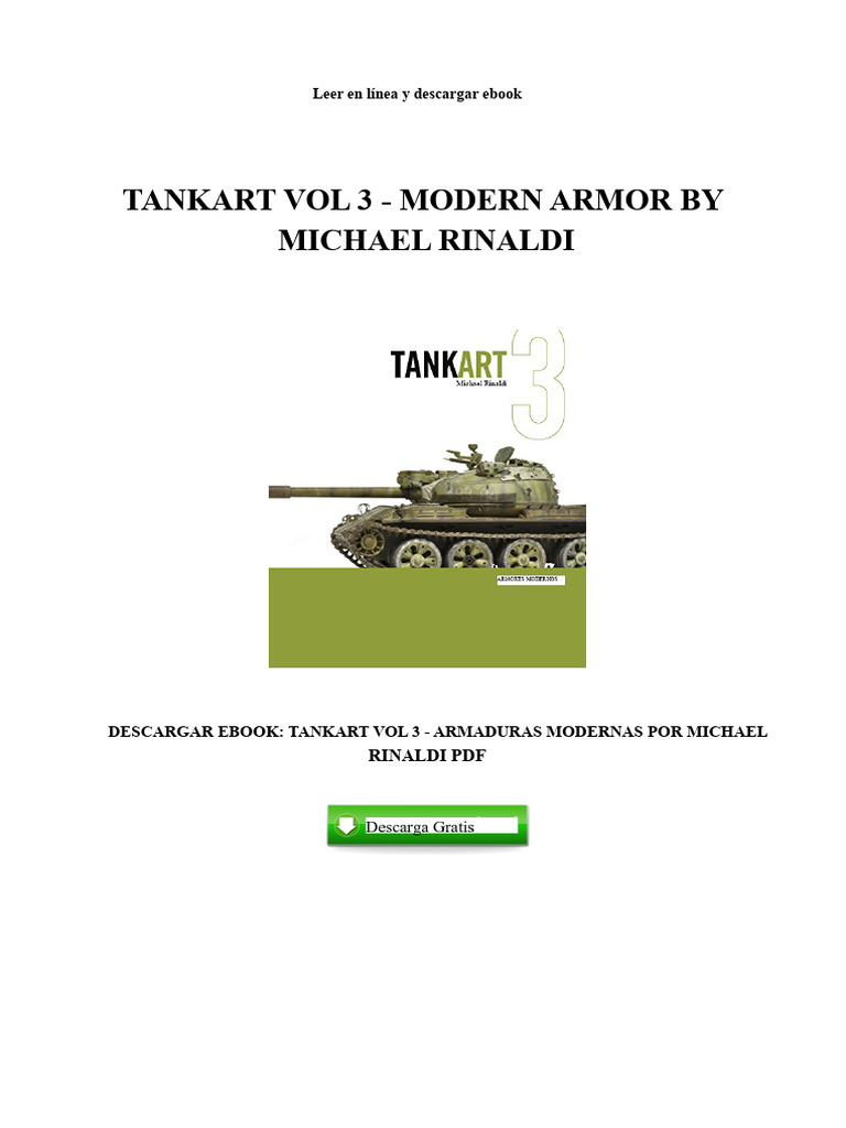 Tankart Vol 3 Armadura Moderna Por Michael Rinaldi | PDF