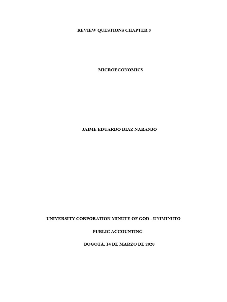 Microeconomics Chapter 3 Review Questions | PDF | Comparative Advantage ...
