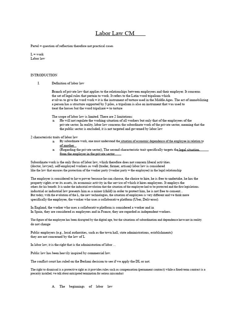 Labor Law CM L3 AES | PDF | Employment | Labour Law