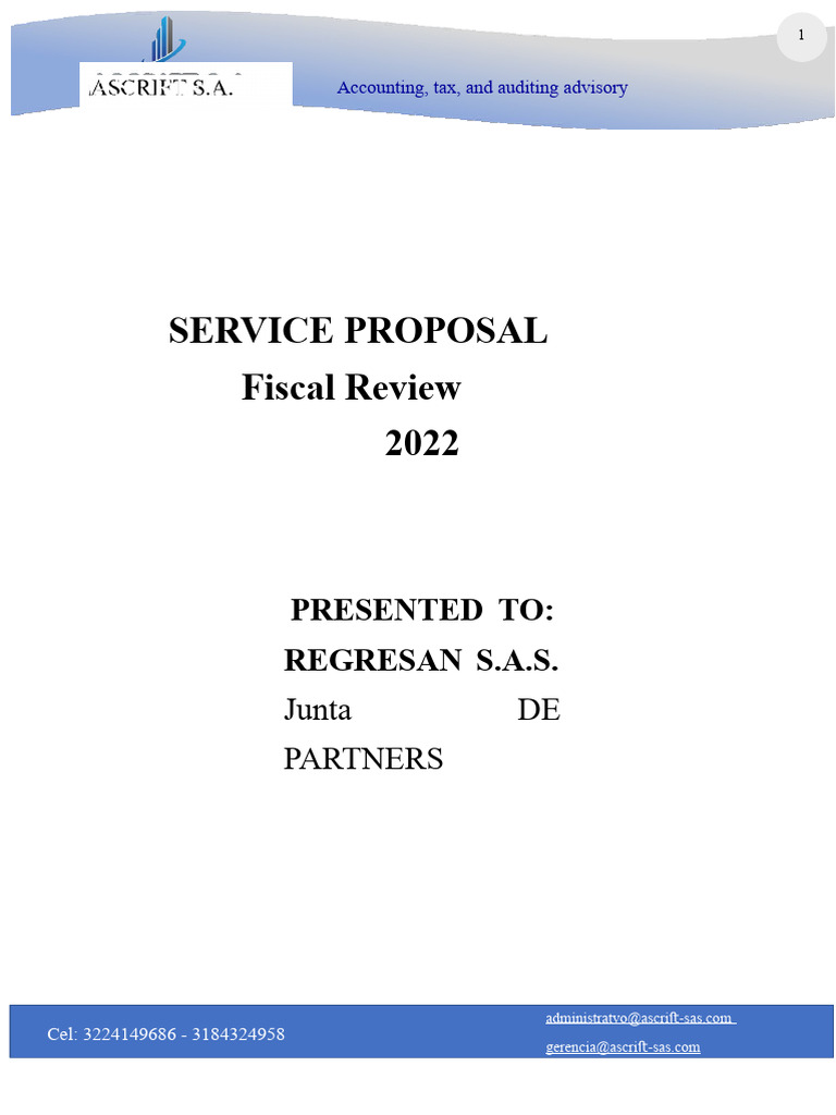 Proposal For Fiscal Audit Services | PDF | Audit | Accounting