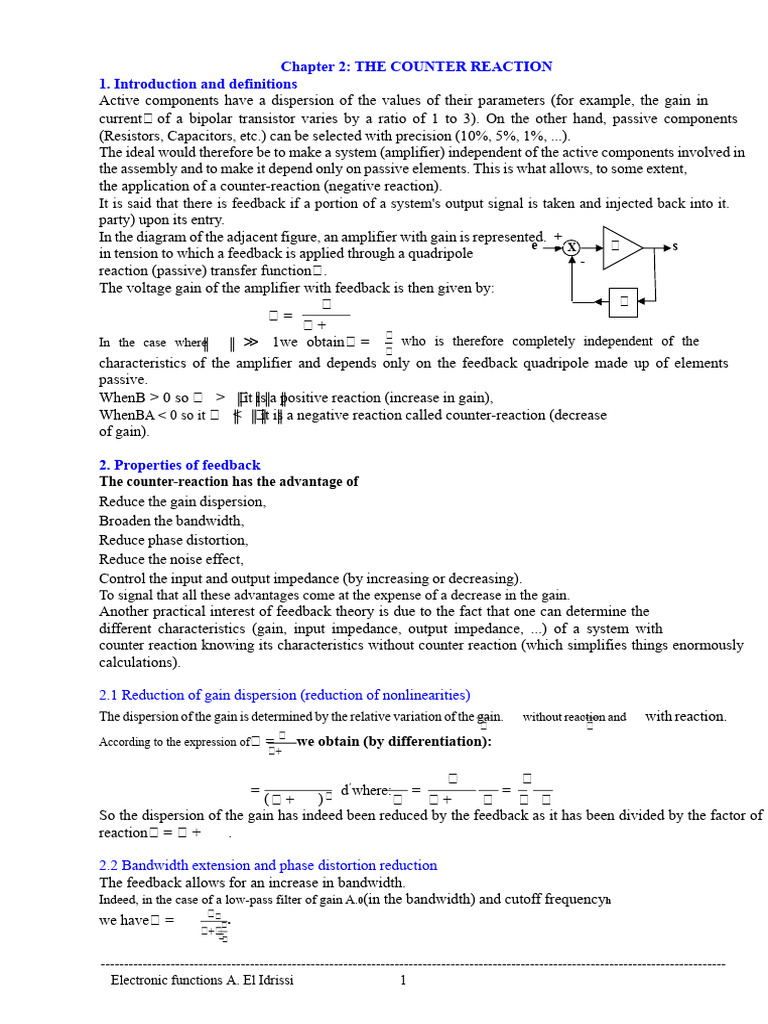 Counter-Reaction | PDF | Amplifier | Passivity (Engineering)