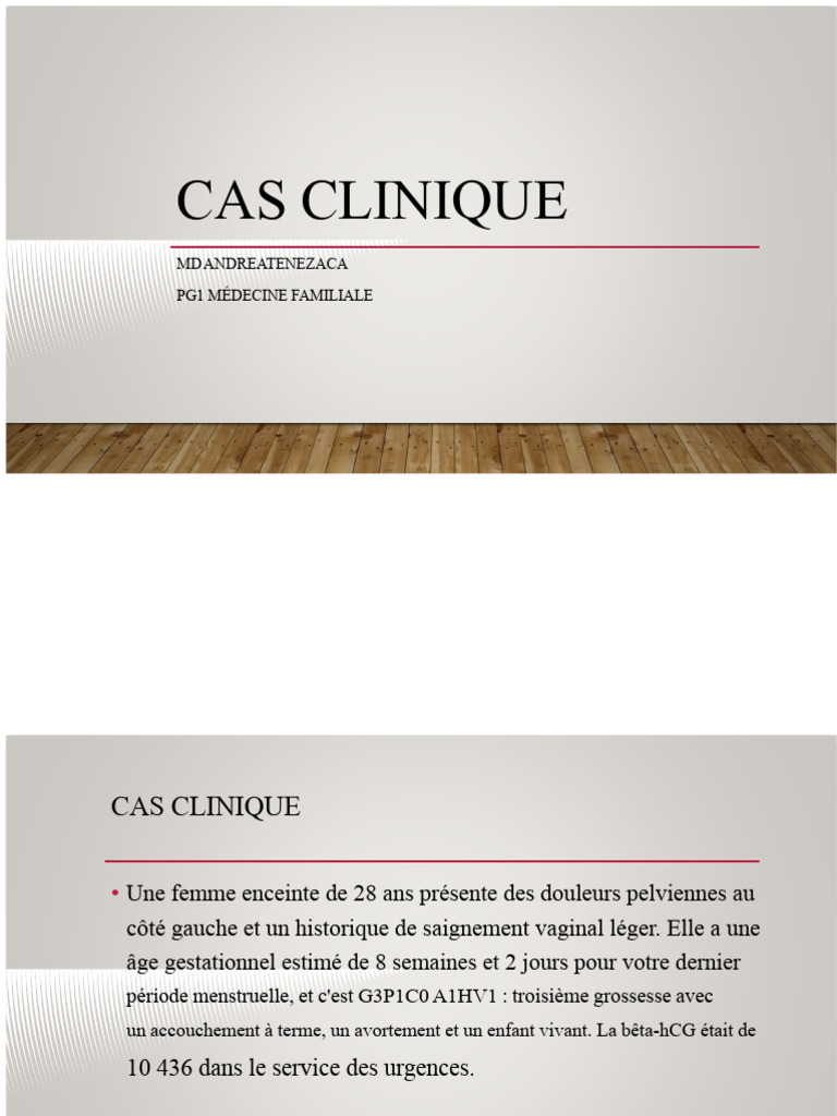 Grossesse Ectopique Interstitielle : Cas Clinique | PDF | Grossesse ...