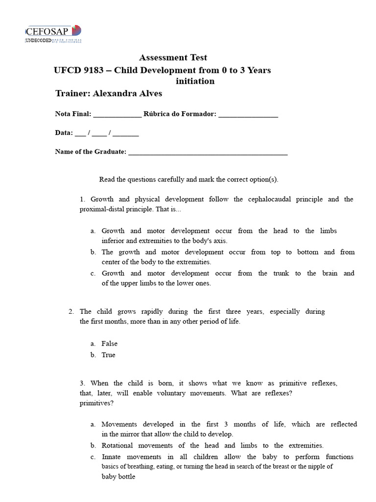 test_evaluation_9183 | PDF | Infants | Child Development