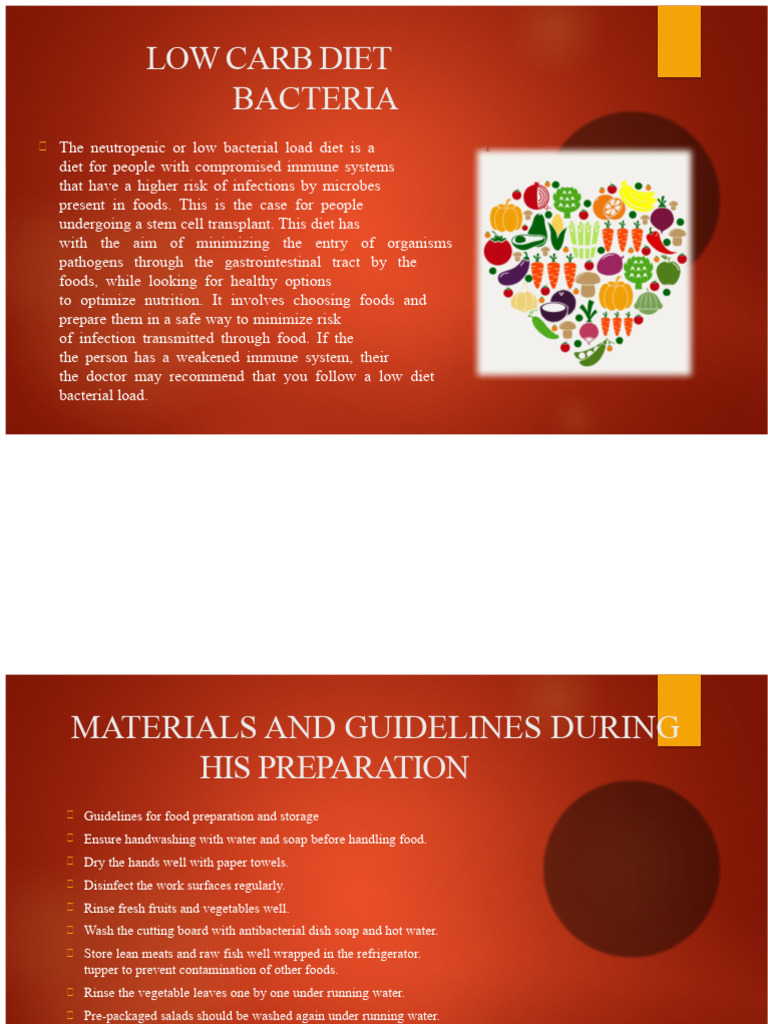 Diet With Low Bacterial Load | PDF | Refrigerator | Foods