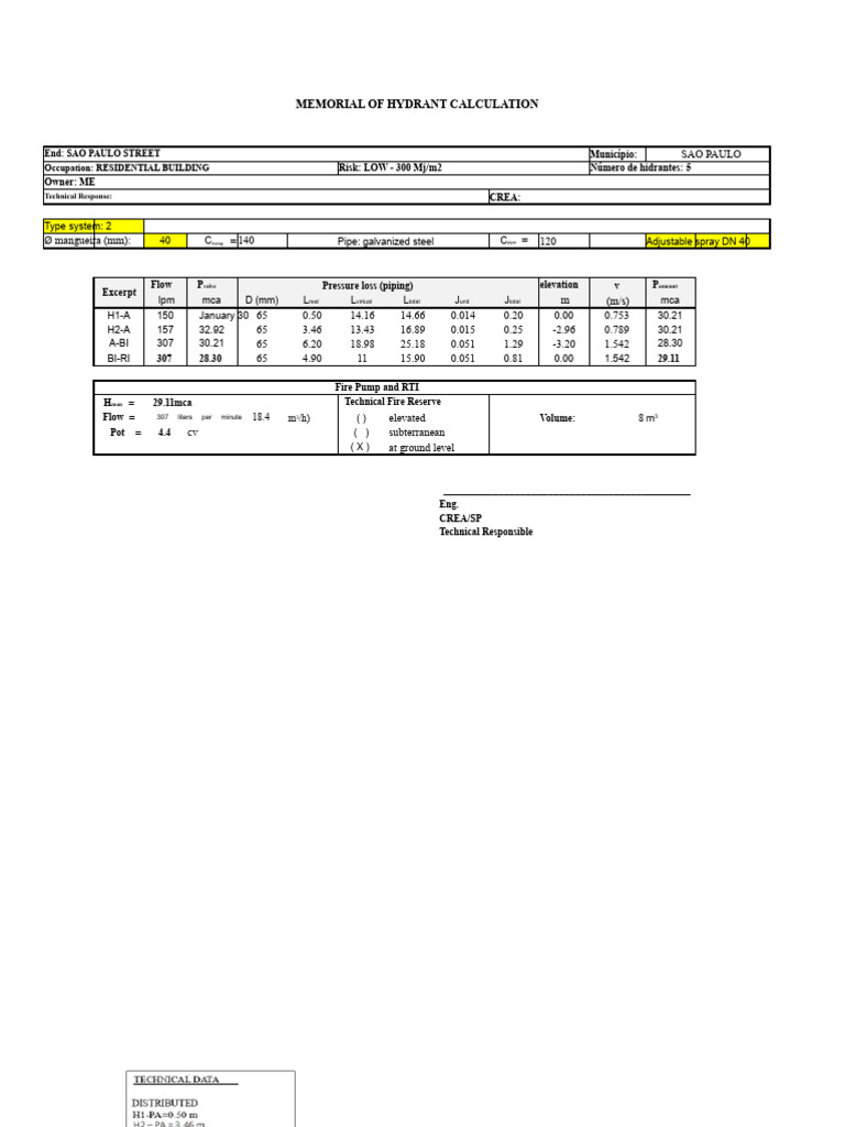 Hydrant Calculation Report for São Paulo | PDF | Hydraulic Engineering ...