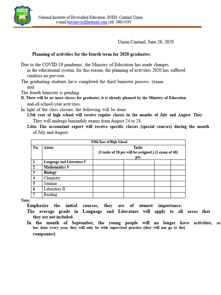 2020 Graduate Activity Planning Amid COVID | PDF