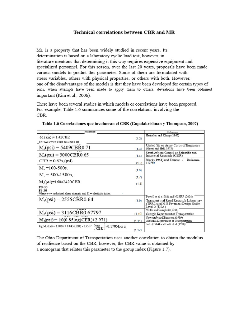 CBR and MR Correlation Analysis | PDF | Waves | Deformation (Engineering)