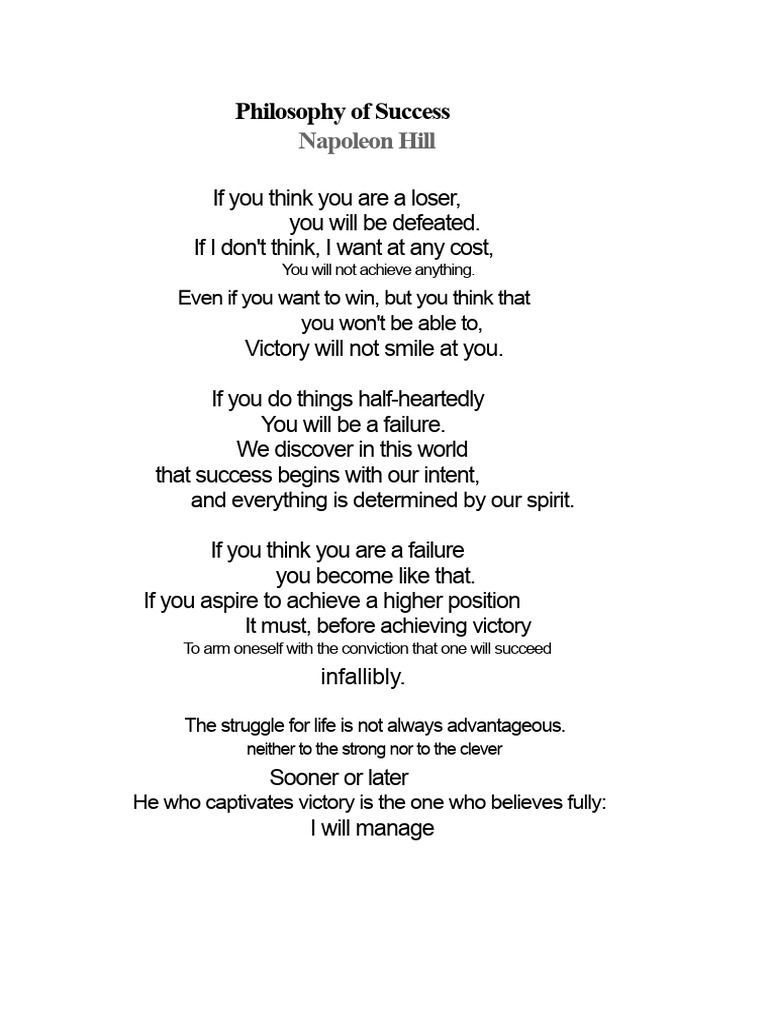 Philosophy of Success | PDF