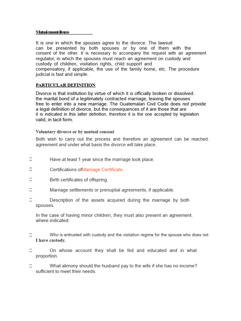 Mutual Consent Divorce.docx | PDF