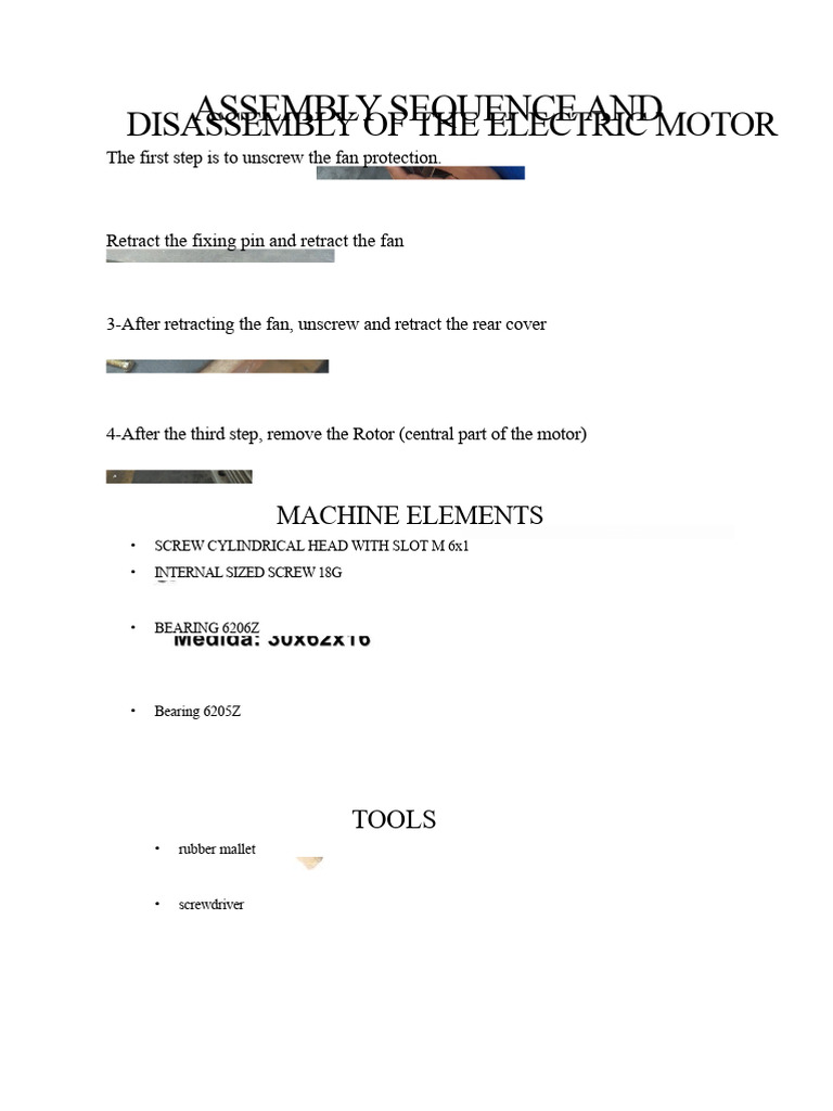 Electric Motor Disassembly and Use Guide | PDF | Electric Motor ...