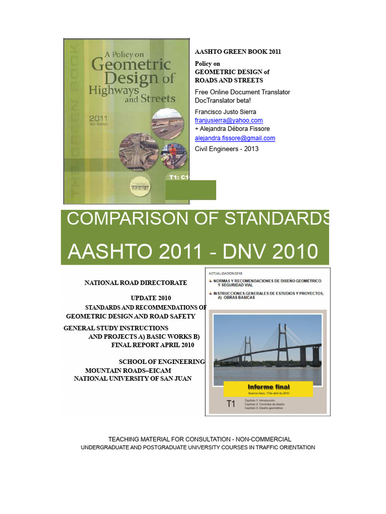 AASHTO Green Book 2011 Overview | PDF | Road | Road Traffic Safety