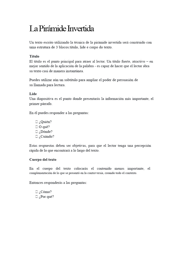 La Pirámide Invertida | PDF