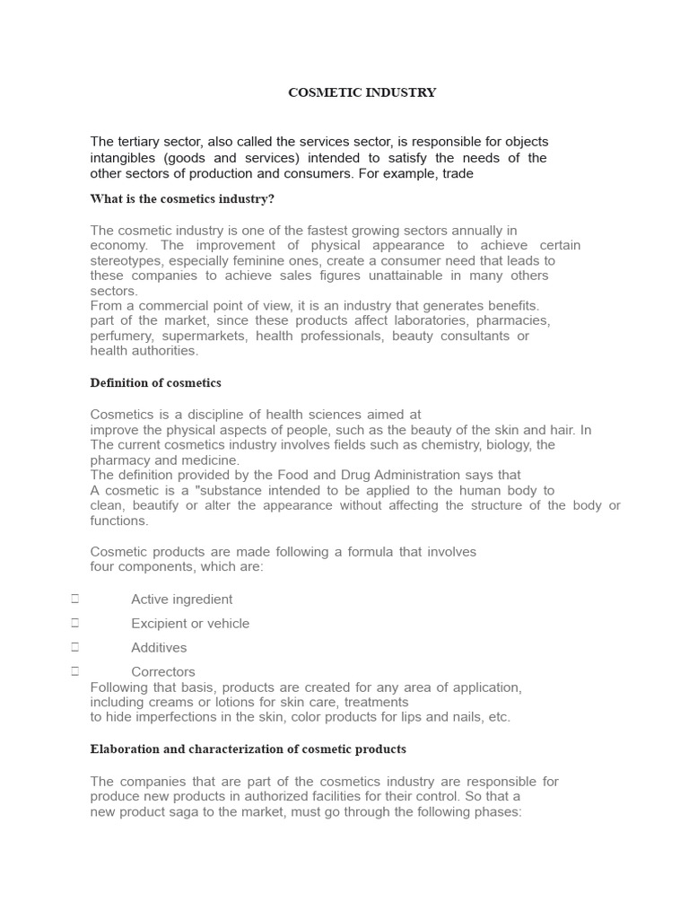 TERTIARY SECTOR | PDF | Cosmetics | Health Sciences