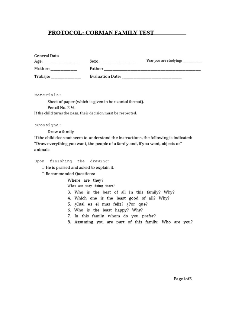 Ideal Family Test-Corman | PDF | Psychology | Behavioural Sciences