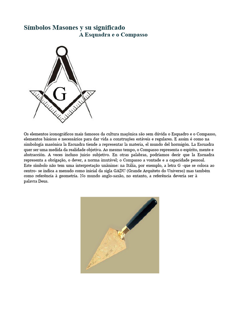 4. Símbolos Maçônicos e seu significado | PDF | Maçonaria | Deus
