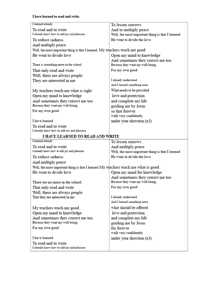 Song I Can Read | PDF