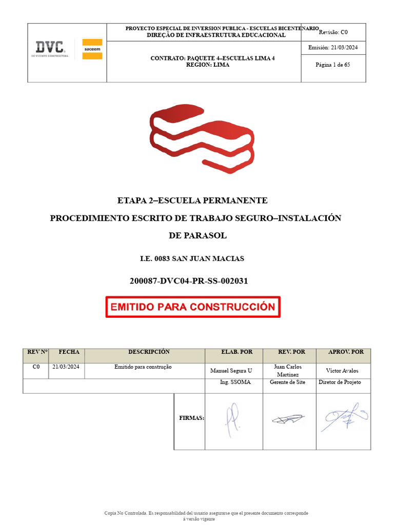 20087-DVC04-PR-SS-002031 - PETS Instalação de Parasol | PDF | Conector ...