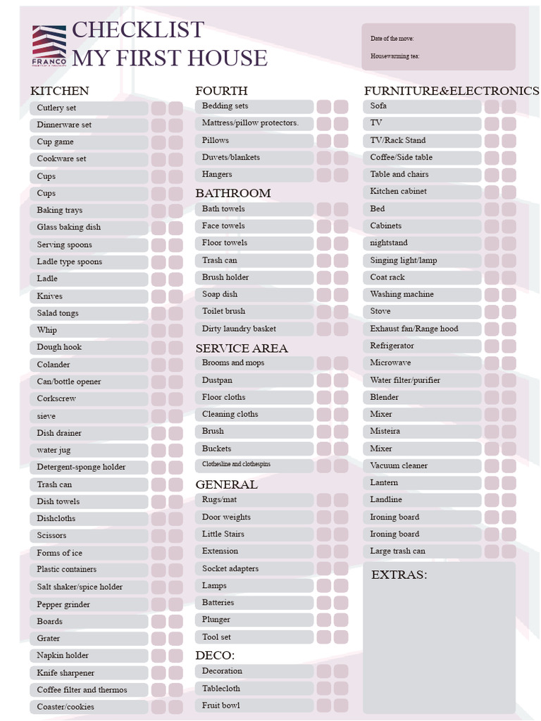 Checklist in PDF To Print For Assembling My First House | PDF ...