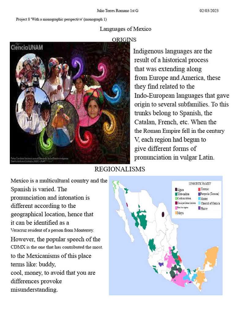 Draft of project 8, monograph on indigenous languages | PDF | Spanish ...