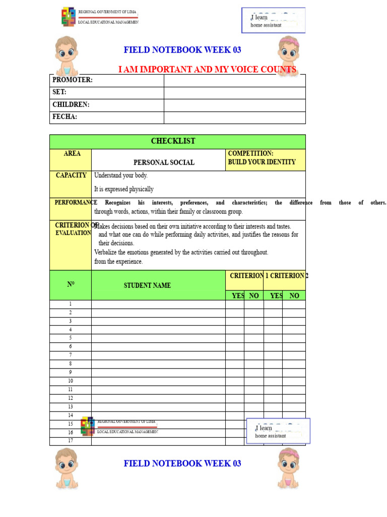 FIELD NOTEBOOK PRONOEI - (3rd WEEK OF APRIL) | PDF | Information ...