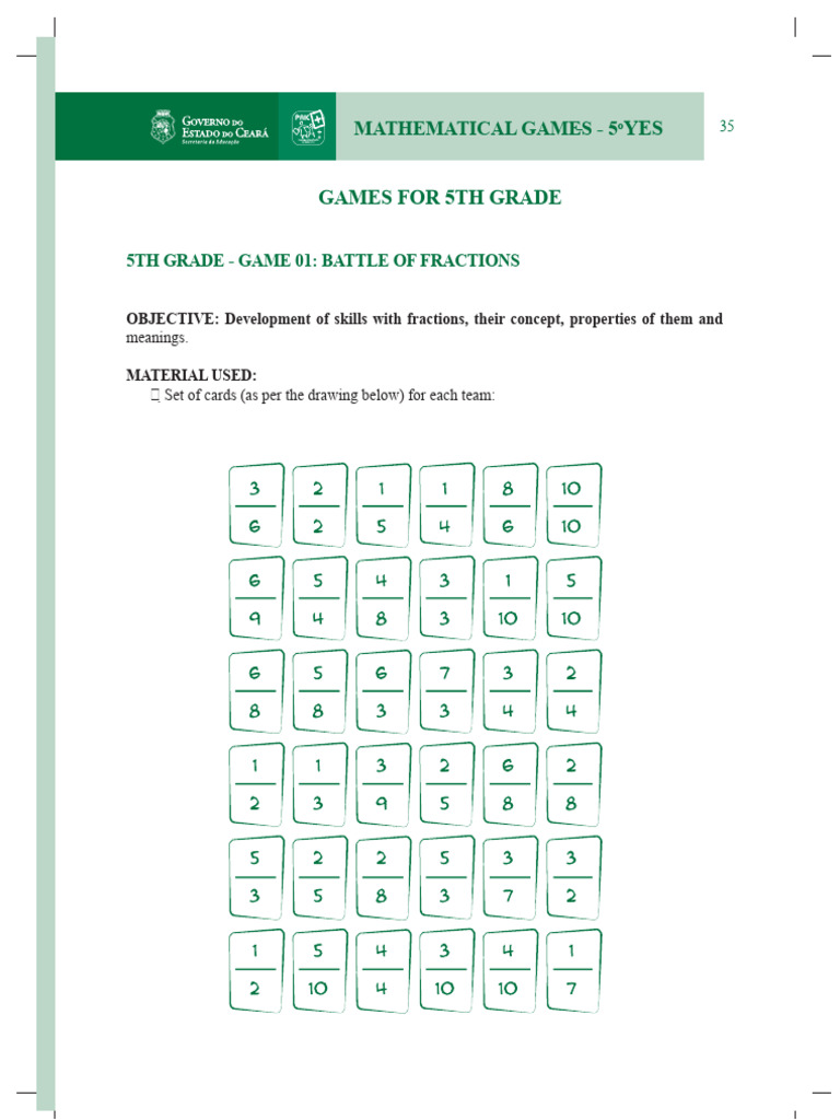 Engaging Math Games for 5th Graders | PDF | Numbers | Multiplication