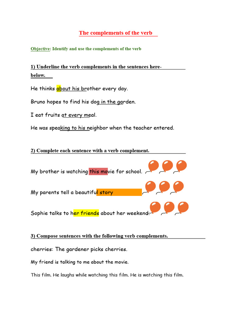 Complements of the verb | PDF