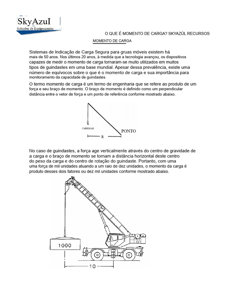 Entenda o Momento de Carga em Gruas | PDF | Guindaste (máquina) | Força
