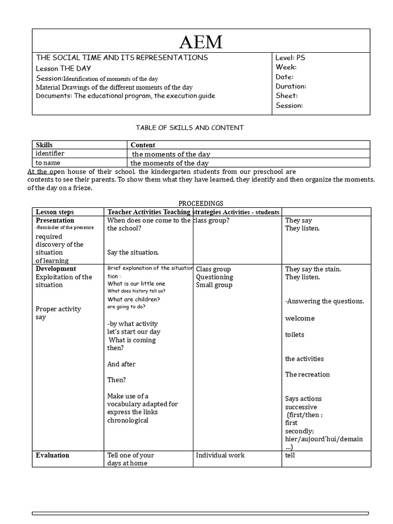 AEM PS A4 Kindergarten | PDF | Teachers | Classroom