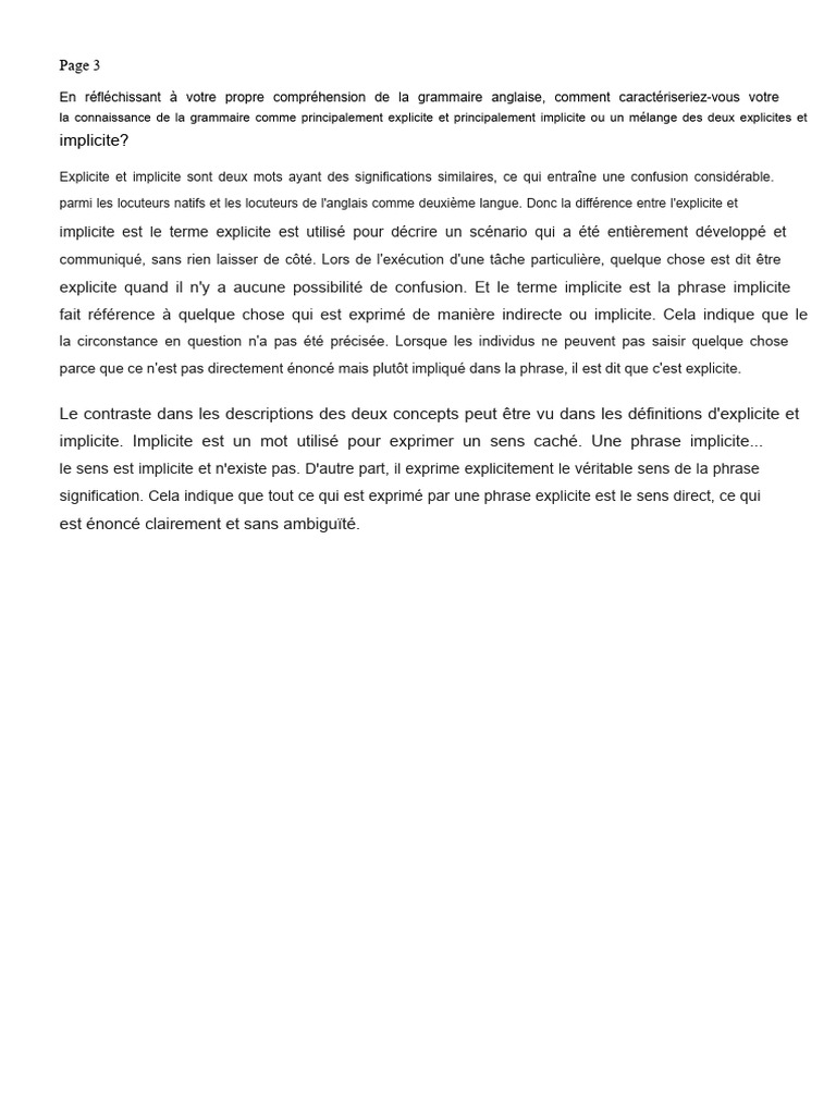 Différence entre grammaire explicite et implicite | PDF | Phrase ...