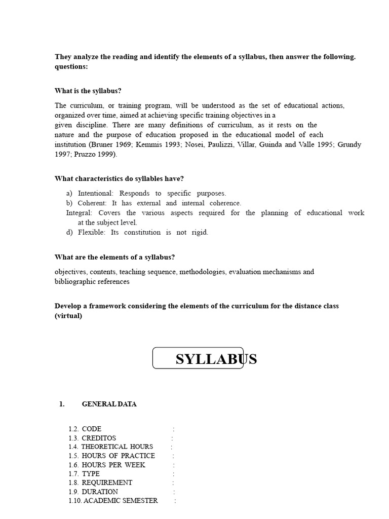 Identifying the Elements of a Syllable | PDF | Curriculum | Syllabus
