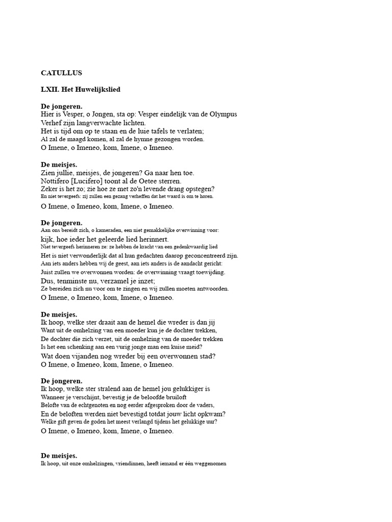 Catullus Hymne LXII | PDF