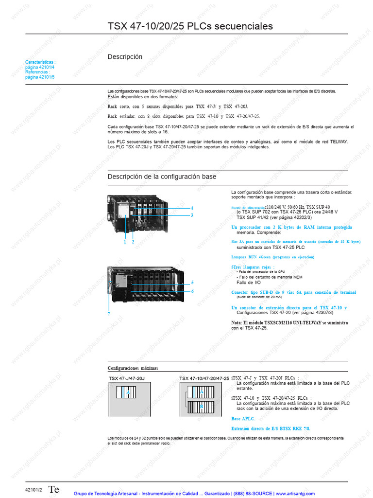 PLCs Secuenciales TSX 47-10/20/25 | PDF | Controlador lógico ...