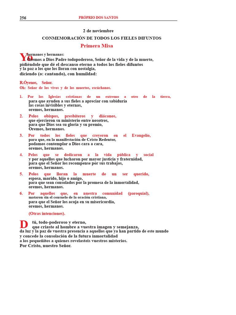 Oración Universal - 2 de noviembre | PDF | Cristo (título) | Teología