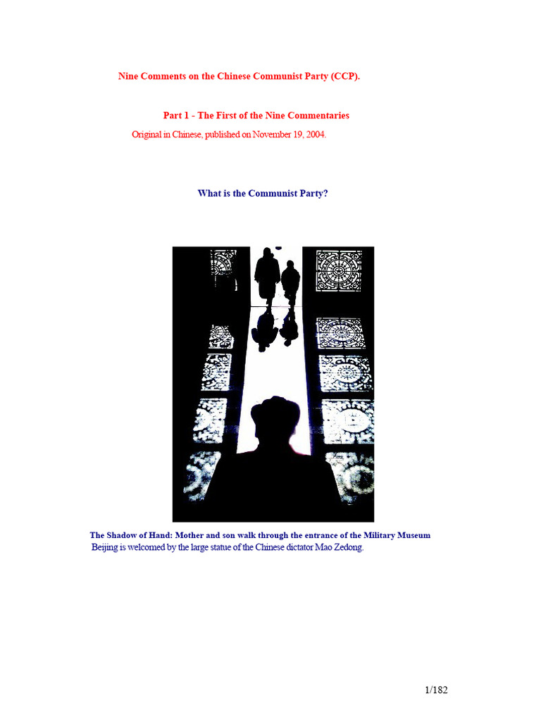 The Nine Commentaries on the Communist Party of China | PDF | Communism ...
