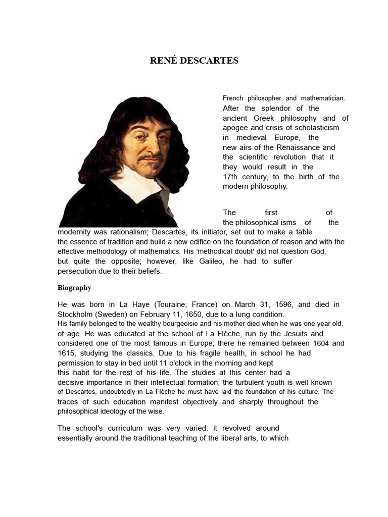 DESCARTES | PDF | René Descartes | Substance Theory
