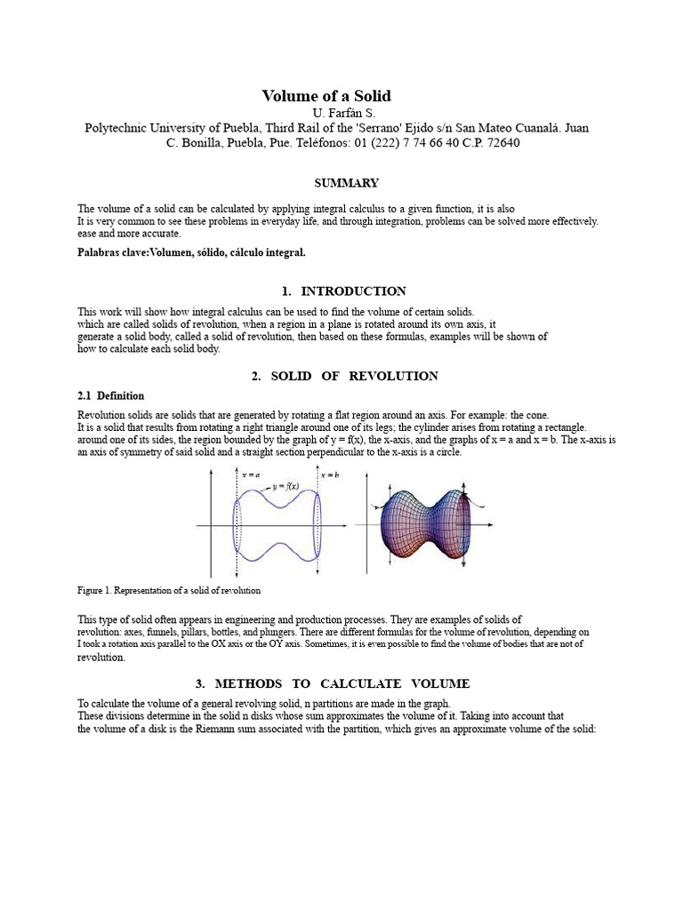 Applications of the Integral | PDF | Volume | Mathematics