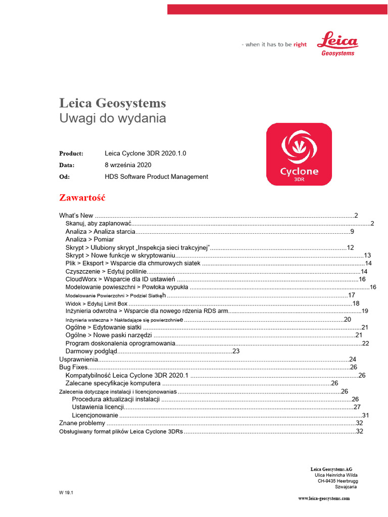 Leica Cyclone 3DR 2020.1.0 REL | PDF