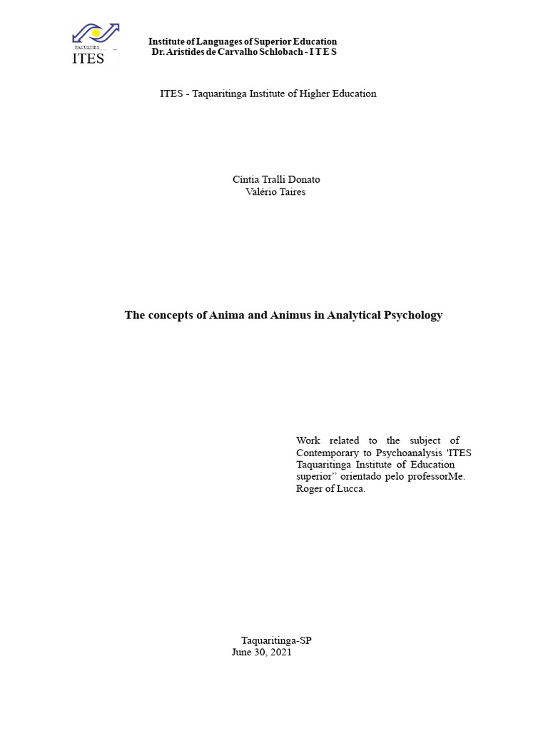 ANIMA and ANIMUS | PDF | Carl Jung | Psychological Concepts