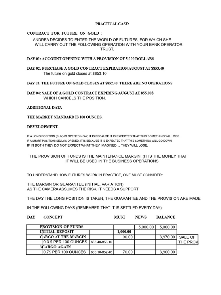 Practical Case of Futures | PDF | Futures Contract | Margin (Finance)