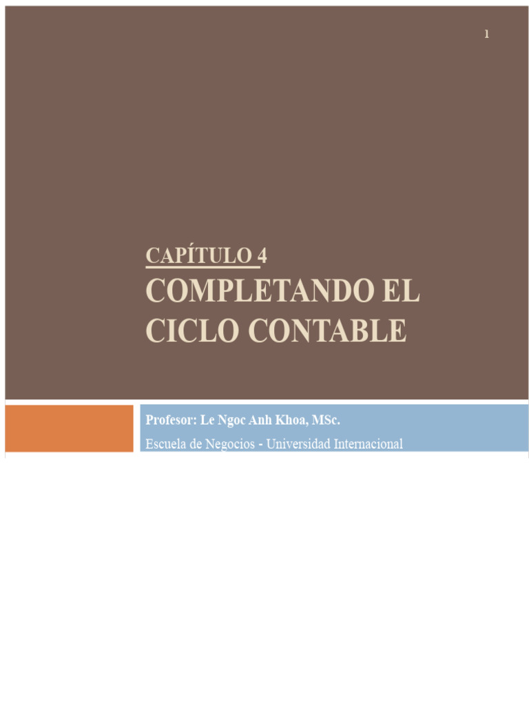Capítulo 4 Completando el Ciclo Contable.ppt | PDF | Contabilidad ...