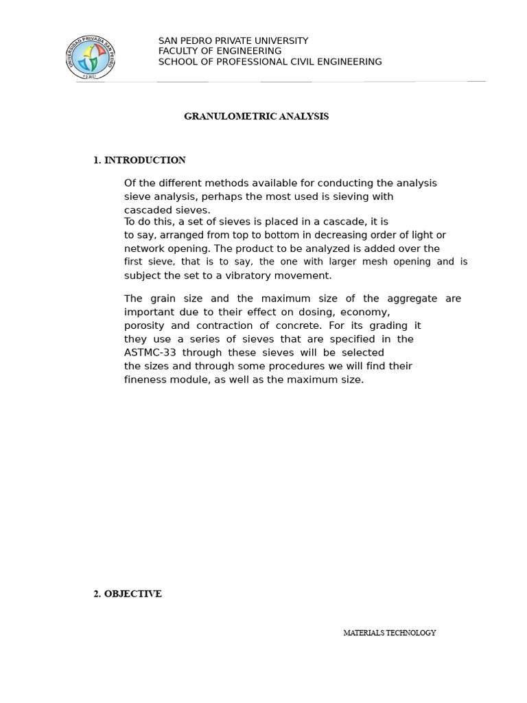 Granulometric Analysis of Aggregates | PDF | Gravel | Sand