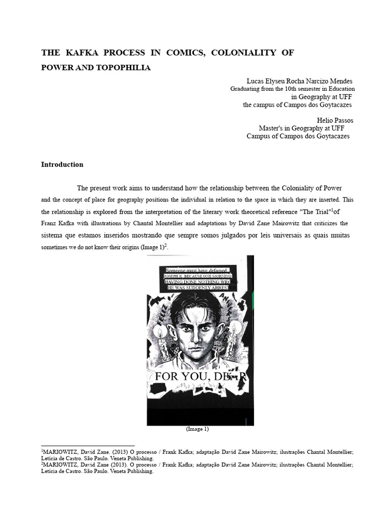 The Kafka Process in Comics, Coloniality of Power and Topophilia | PDF ...