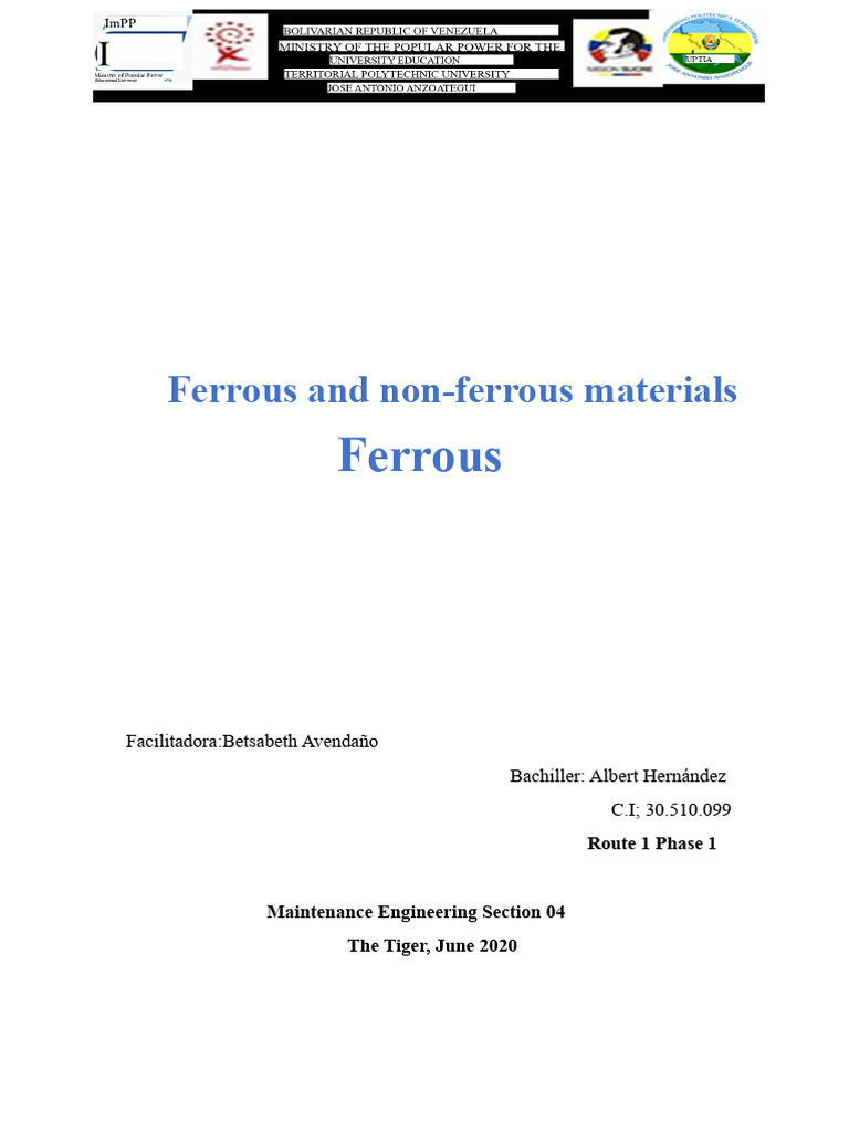 Ferrous vs Non-Ferrous Materials Guide | PDF | Metals | Steel