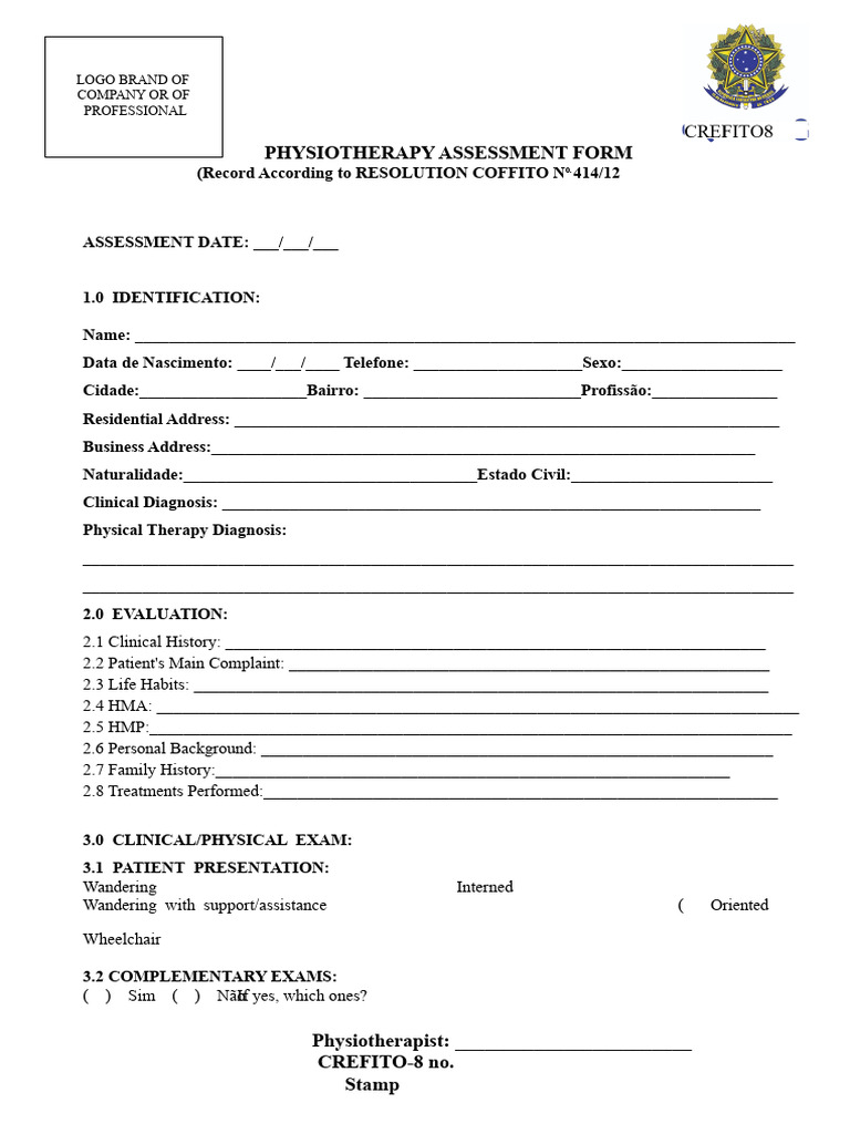 Physiotherapy Record Model | PDF | Physical Therapy | Physical Examination