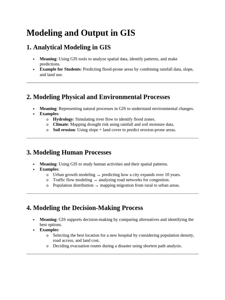 Unit 5Modeling and Output in GIS | PDF | Geographic Information System ...