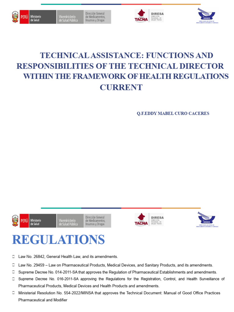 Technical Director Roles in Health Regulations | PDF | Pharmacy ...